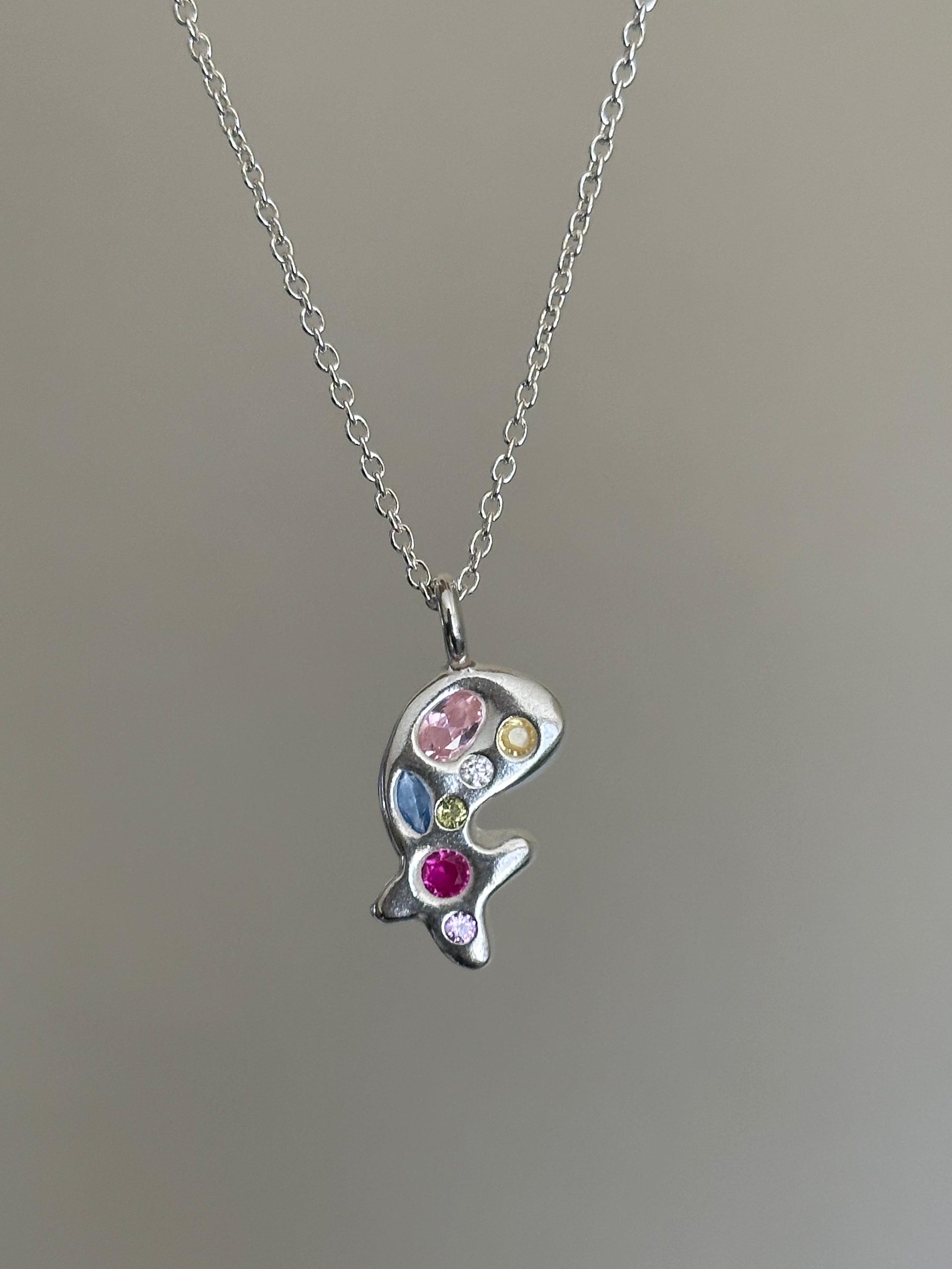gemstone initial necklace- made to order – Tess Kelly Jewelry