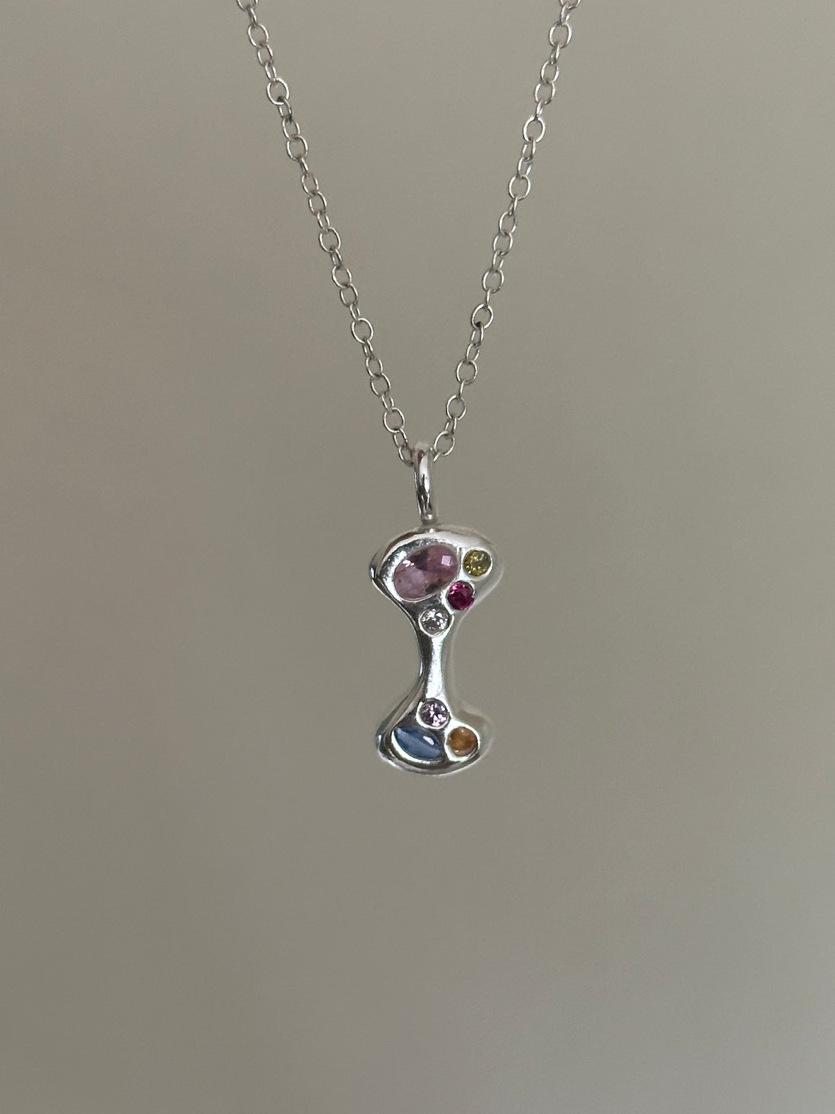 gemstone initial necklace- made to order – Tess Kelly Jewelry